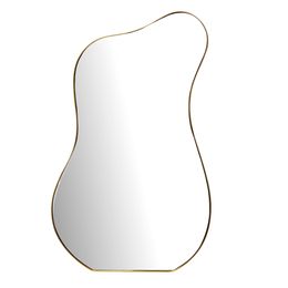 KADIMA DESIGN WANDSPIEGEL Asymmetrisch Metall Gold 60x100 cm Moderner Rahmen