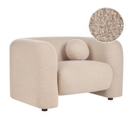 Beliani SESSEL Boucl&eacute; Beige Leiren