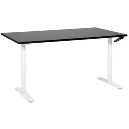 Beliani H&Ouml;HENVERSTELLBARER SCHREIBTISCH Manuell 160/72 cm Schwarz Destin IV