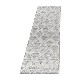 KADIMA DESIGN HOCHFLORTEPPICH EISACK, im Boho-Stil, Grau, 80 x 250 cm