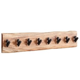 KADIMA DESIGN WANDGARDEROBE Massivholz Metall Modern mit Baumkante und 8 Haken