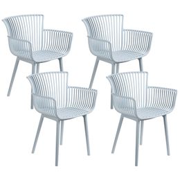 Beliani GARTENSTUHL 4er-Set Hellblau Pesaro