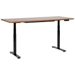 Beliani SCHREIBTISCH braunschwarz 180/72 cm elektrisch h&ouml;henverstellbar Destin IV
