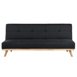 Beliani 3-SITZER-SCHLAFSOFA Polyester Schwarz Froya