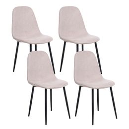 Beliani ESSZIMMERSTUHL 4er-Set Beige Crandall