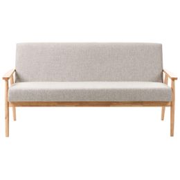 Beliani SOFA 3-Sitzer Hellbraun/Grau Esrum