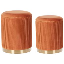 Beliani POUF 2er-Set-Orange Miramar