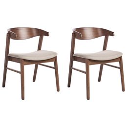 Beliani ESSZIMMERSTUHL 2er-Set Dunkelbraun Lilly