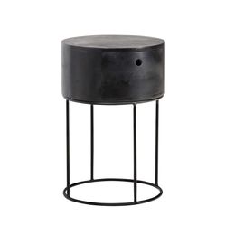 KADIMA DESIGN NACHTKONSOLE Massivholz mit Schublade rund Modern Schwarz