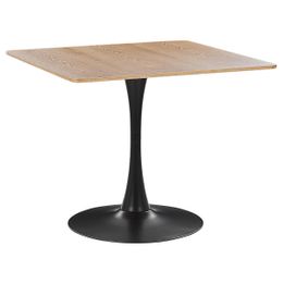 Beliani ESSTISCH 90/90/74 cm Hellbraun, Schwarz Quadratisch Boca