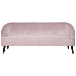 Beliani 3-SITZER-SOFA Samtstoff Rosa Alsvag