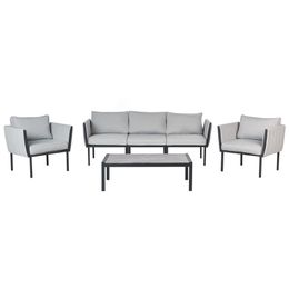 Beliani GARTENLOUNGE 5-Sitzer Grau Skala