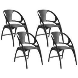 Beliani GARTENSTUHL 4er-Set Schwarz Nemi