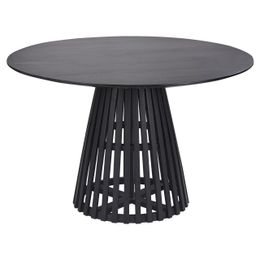 Beliani ESSTISCH Akazienholz schwarz 120 cm Mesilla