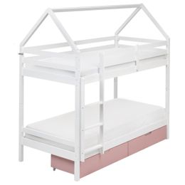 Beliani HOCHBETT 90/200 cm Wei&szlig; Ternas
