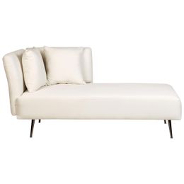 Beliani CHAISELONGUE cremewei&szlig; linksseitig Riom