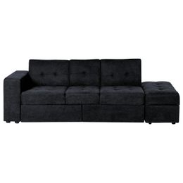 Beliani 3-SITZER-SCHLAFSOFA Polsterbezug Schwarz Falster