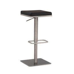 KADIMA DESIGN BARHOCKER &ndash; Schwarz, Kunstleder, Edelstahl, h&ouml;henverstellbar, drehbar, gepolstert, Modern