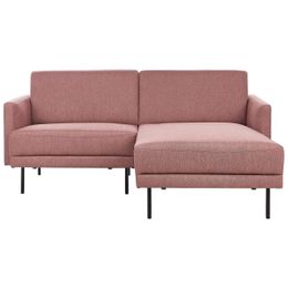 Beliani 2-SITZER-ECKSOFA rosa-braun rechtsseitig Breda