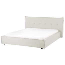 Beliani POLSTERBETT mit Lattenrost 160x200 cm Wei&szlig; Lestre