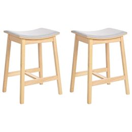 Beliani BARHOCKER 2er-Set Hellbraun/Grau Dixon
