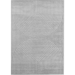 KADIMA DESIGN TEPPICH Outdoor ENGADIN in Silber, im Skandi-Stil mit 3D-Design, 200 x 290 cm
