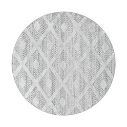 KADIMA DESIGN TEPPICH Hochflor EISACK in Grau, geometrisch, aus Polypropylen, &Oslash; 120 cm