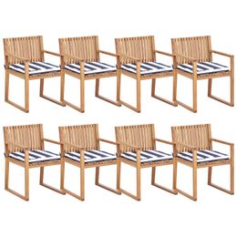 Beliani GARTENSTUHL 8er Set Marineblau Sassari II