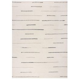 KADIMA DESIGN WOLLTEPPICH handgewebt THORN, gestreift, Beige-Schwarz, 120 x 170 cm