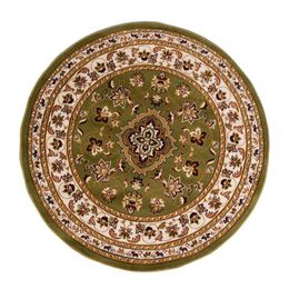 KADIMA DESIGN TEPPICH GLAZERT, klassisch-floral, Gr&uuml;n, &Oslash; 133 cm