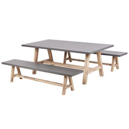 Beliani GARTENM&Ouml;BEL-SET 6-Sitzer Grau Tonnare