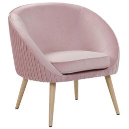Beliani SESSEL Samtstoff Rosa Tromso