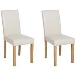 Beliani ESSZIMMERSTUHL 2er-Set Kunstleder Beige Broadway