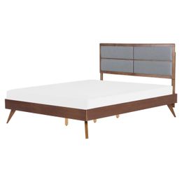 Beliani HOLZBETT 160/200cm Dunkler Holzfarbton Poissy