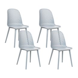 Beliani ESSZIMMERSTUHL 4er-Set Kunststoff Blau Emory