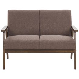 Beliani 2-SITZER-SOFA Polsterbezug Braun Asnes
