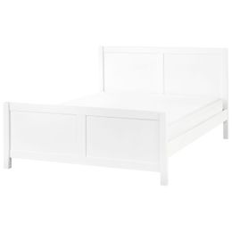 Beliani BETT mit Lattenrost 140x200 cm Wei&szlig; Champagnat