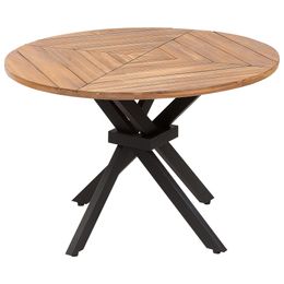 Beliani GARTENTISCH Heller Holzfarbton Iissone
