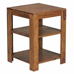 KADIMA DESIGN B&Uuml;CHERREGAL Massivholz Handgefertigt Pflegeleicht, Braun 44x44x60 cm