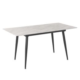 Beliani ESSTISCH 120-150/80/75 cm Wei&szlig; schwarz Rechteckig Eftalia