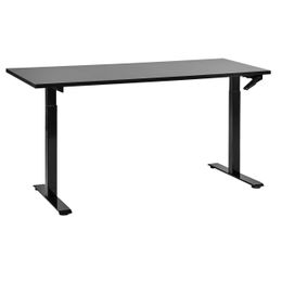 Beliani H&Ouml;HENVERSTELLBARER SCHREIBTISCH Manuell 160/72 cm Schwarz Destin III