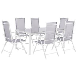 Beliani GARTENM&Ouml;BEL SET 6-Sitzer Aluminium grau Catania