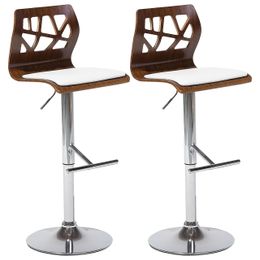 Beliani BARHOCKER 2er-Set Braun Petersburg