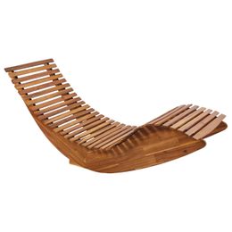 Beliani GARTENLIEGE Heller Holzfarbton Brescia II