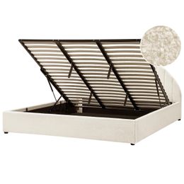 Beliani BETT mit Stauraum 180/200 cm Cremewei&szlig; Chadenet