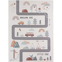 KADIMA DESIGN SPIELTEPPICH Waschbar TINO in Creme, mit Stra&szlig;enkarten-Motiv, 140 x 200 cm