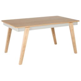 Beliani ESSTISCH 150/90/75 cm Hellbraun, Grau Rechteckig Phola