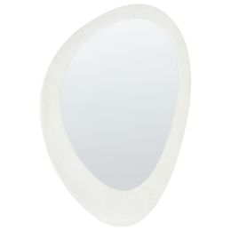Beliani WANDSPIEGEL Samtstoff wei&szlig; oval 60/90 cm Audes