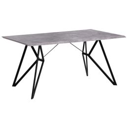 Beliani ESSTISCH 160/90/76 cm Hellgrau Rechteckig Buscot