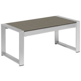 Beliani GARTEN Couchtisch Aluminium dunkelgrau 90/50 cm Salerno